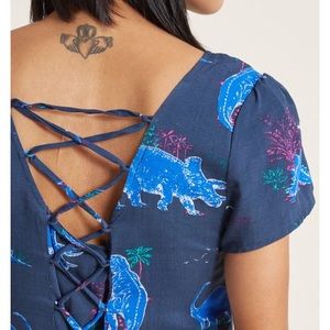 Modcloth | Dresses | Always On The Way Easy Fit Dress In Dinosaur ...